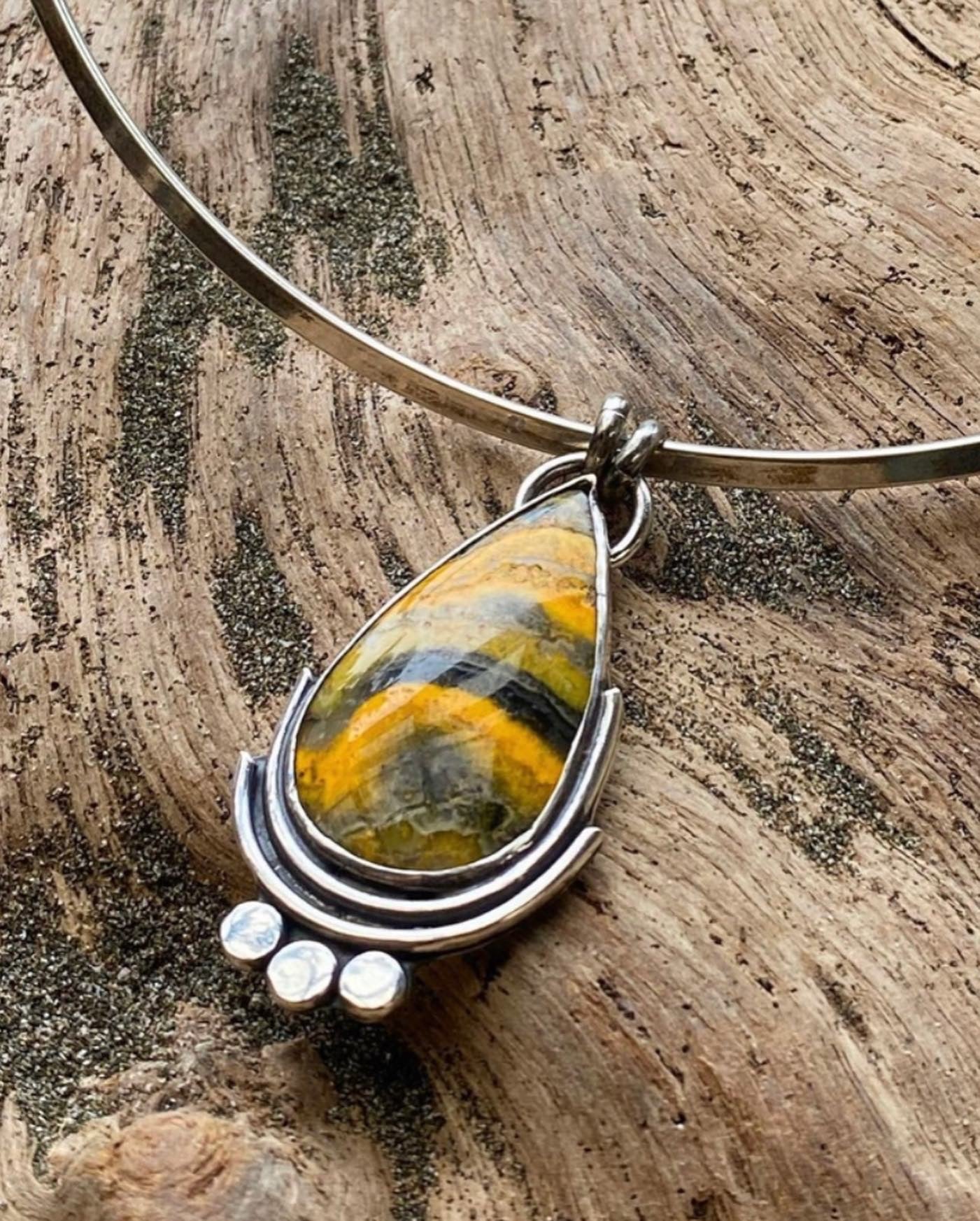 Bumble Bee Jasper and Sterling Silver Pendant – Galeria 1084 - Fine Art ...
