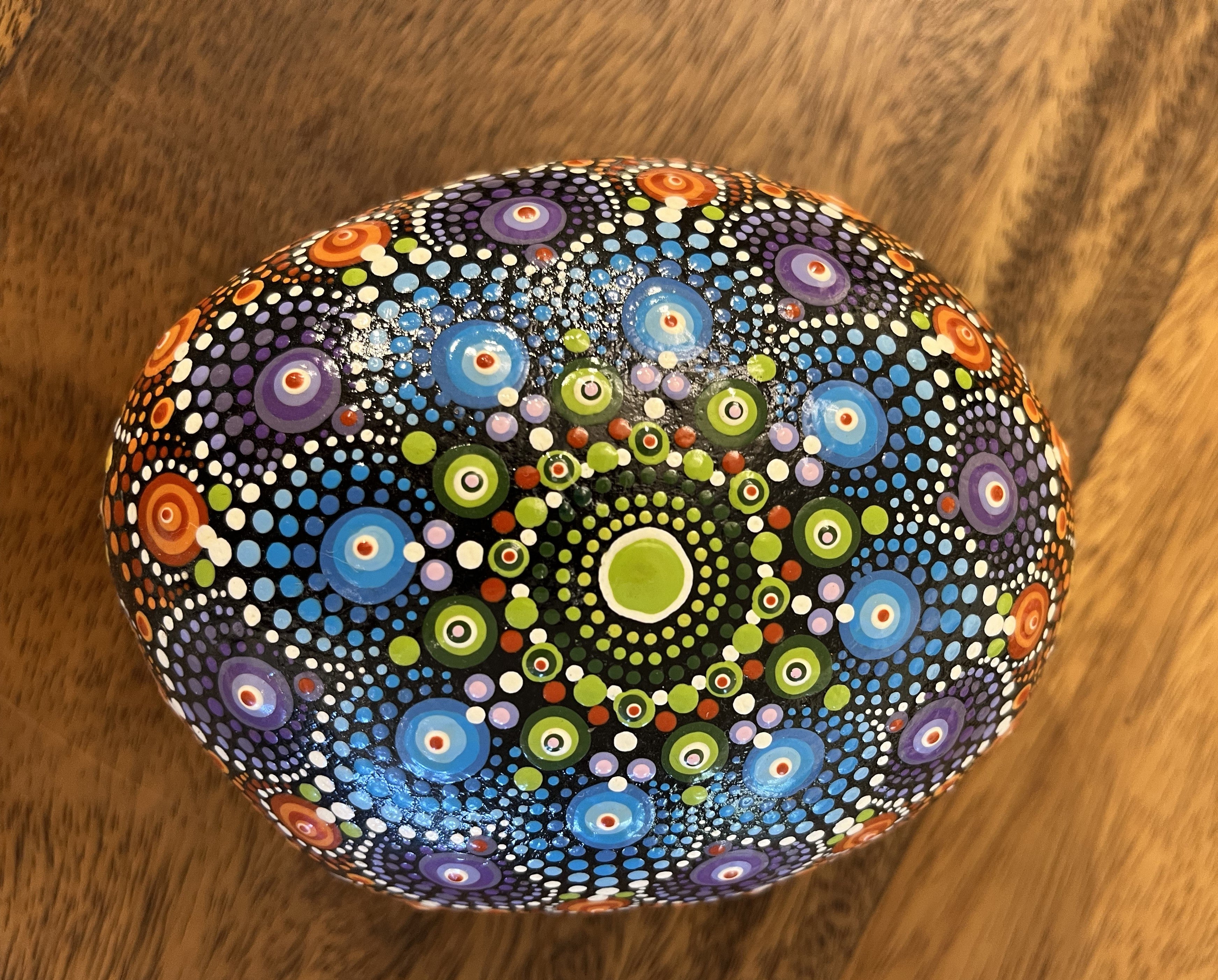 Mandala Painted Rock, Large – Galeria 1084 - Fine Art, Jewelry and Decor