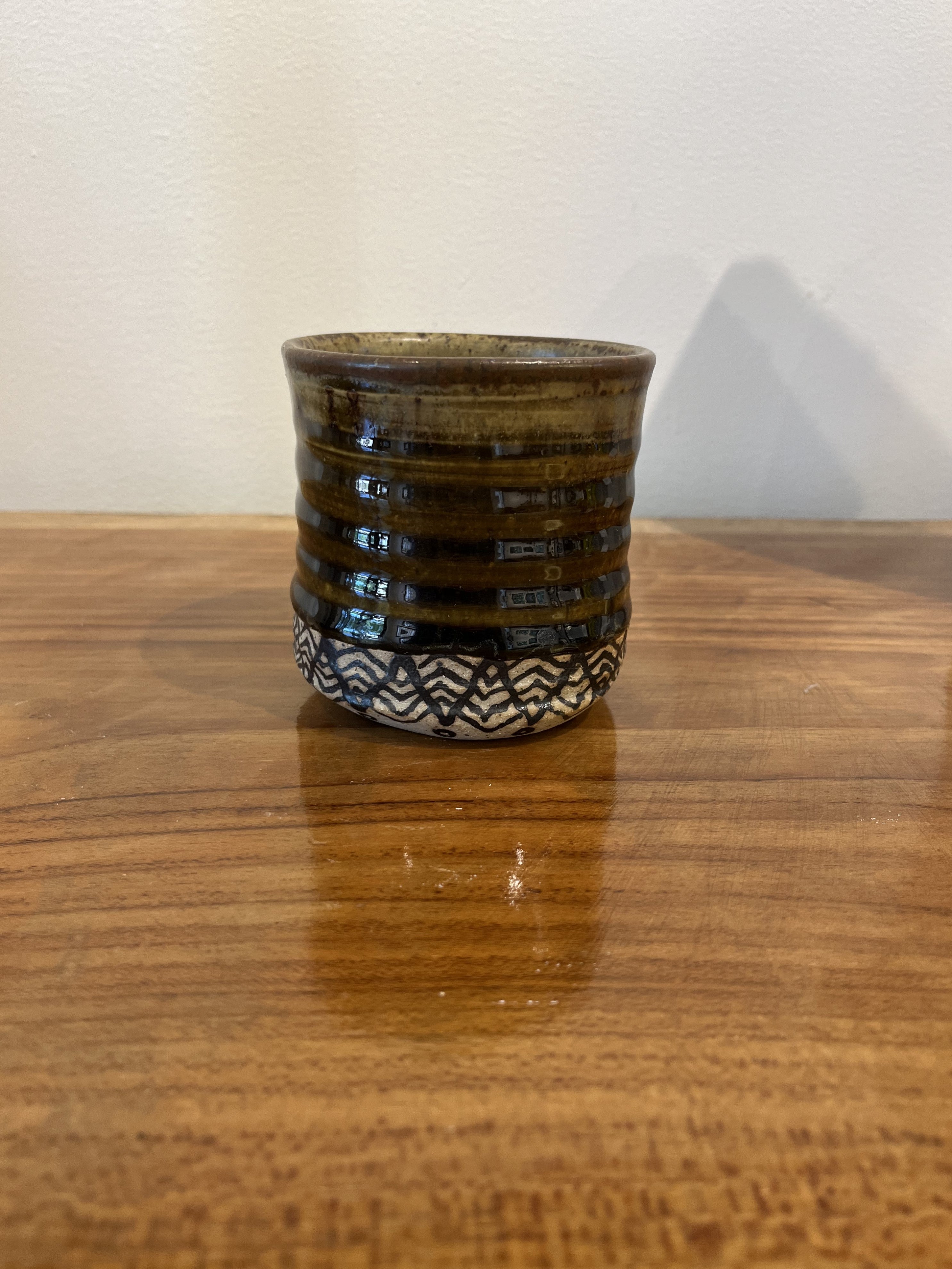 Small Brown Handleless Pottery Mug – Galeria 1084 - Fine Art, Jewelry ...